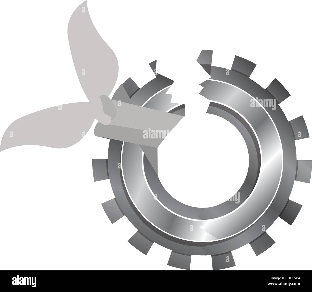 Broken gear icon. Cog wheel machine part and technology theme. Isolated ...