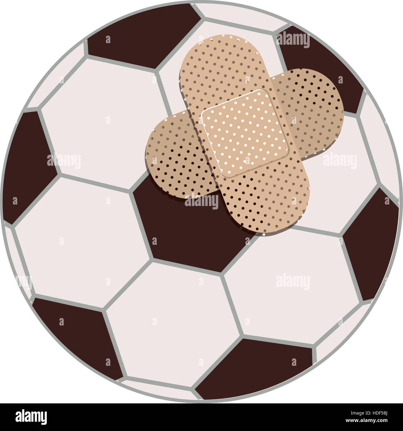 Toy soccer ball damaged icon. Childhood play fun cartoon and game theme ...