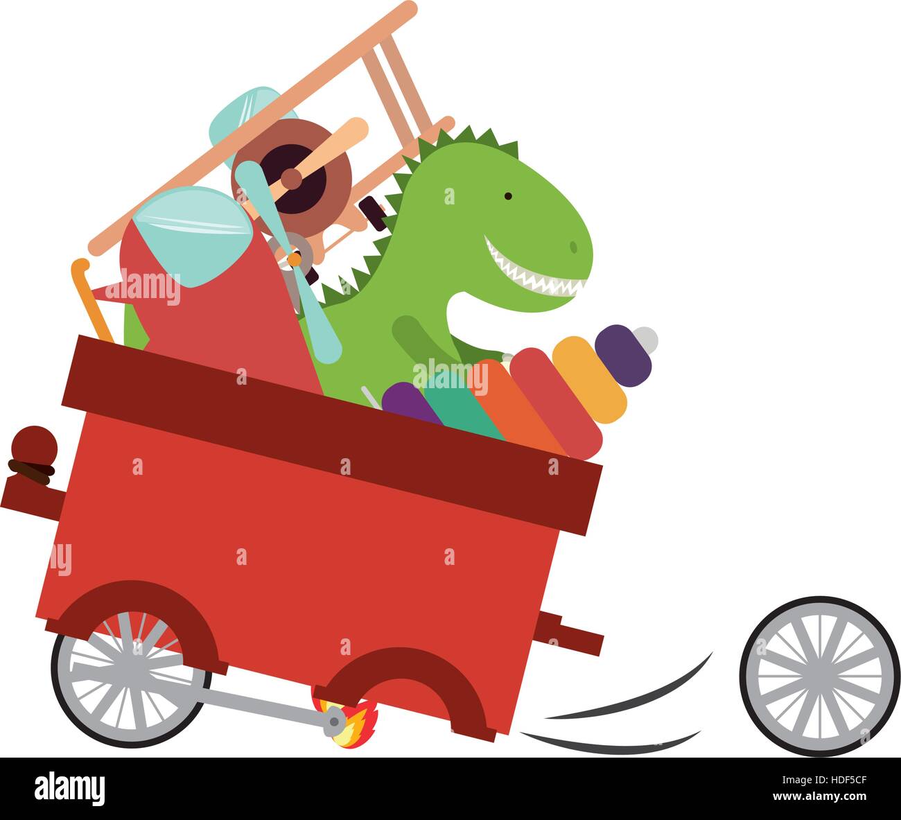 Toy cart damaged icon. Childhood play fun cartoon and game theme ...