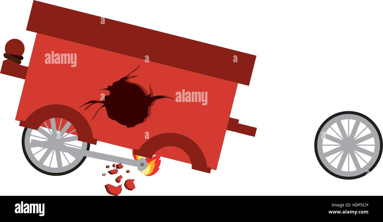 Toy cart damaged icon. Childhood play fun cartoon and game theme ...