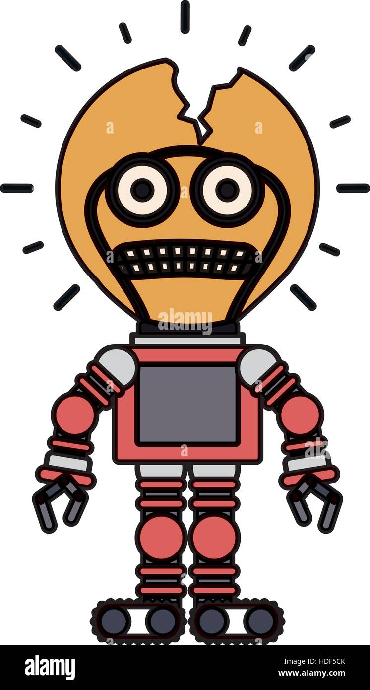 Toy robot damaged icon. Childhood play fun cartoon and game theme ...