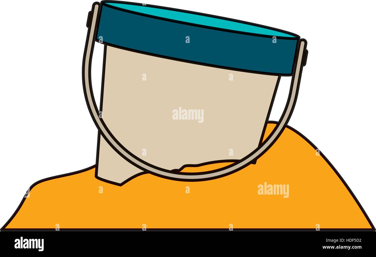 Toy sand bucket icon. Childhood play fun cartoon and game theme ...