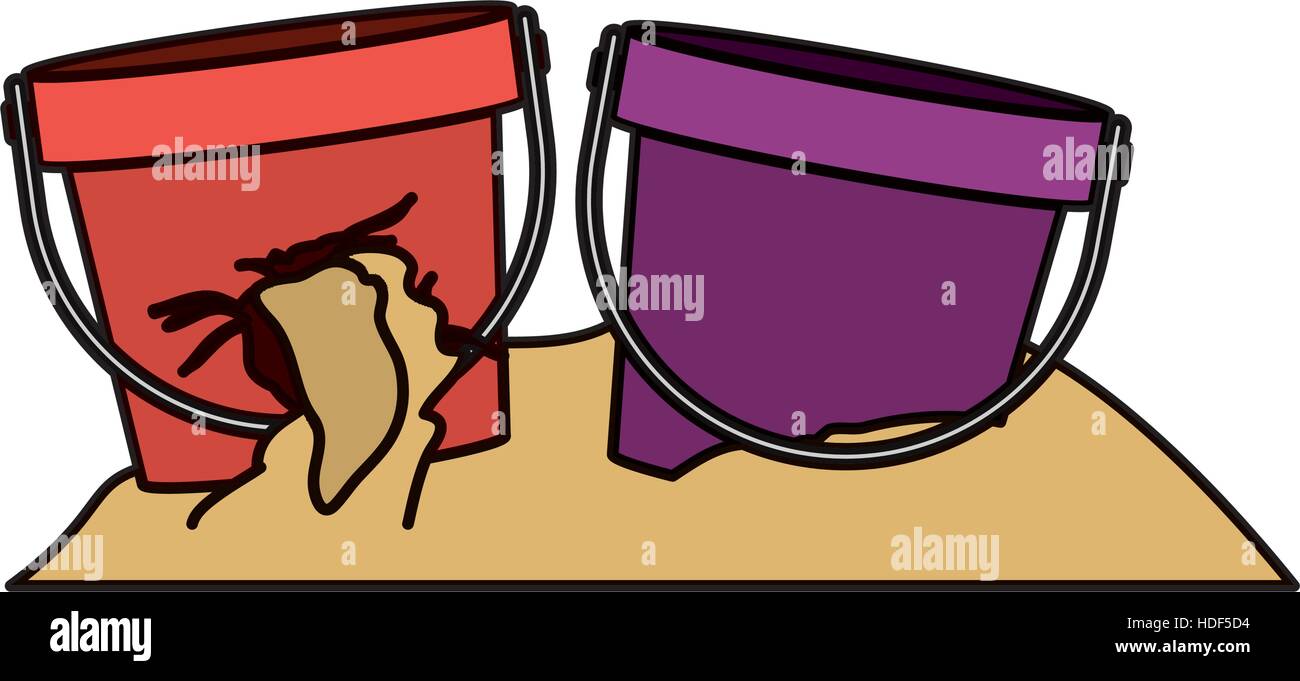 Toy sand bucket icon. Childhood play fun cartoon and game theme ...