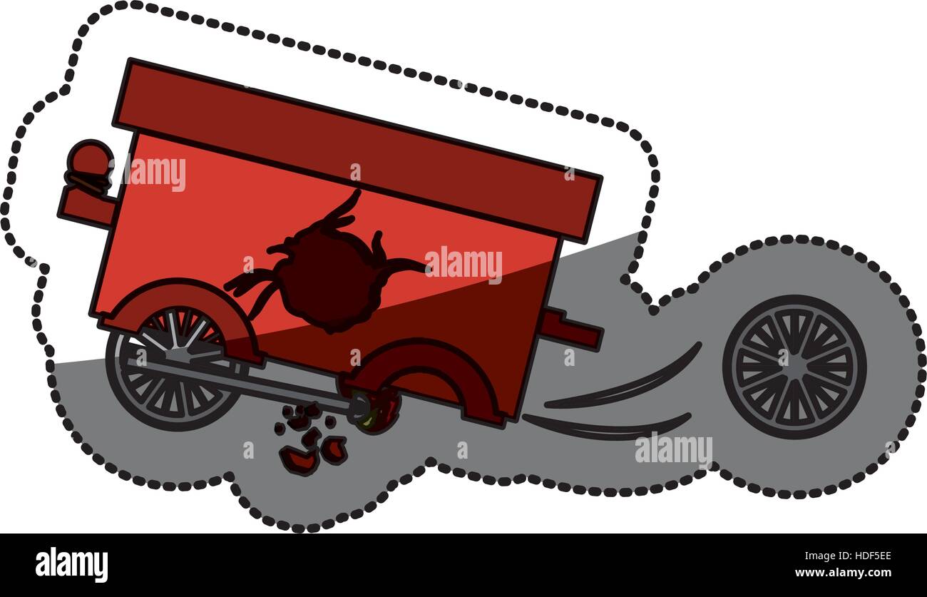Toy cart damaged icon. Childhood play fun cartoon and game theme ...
