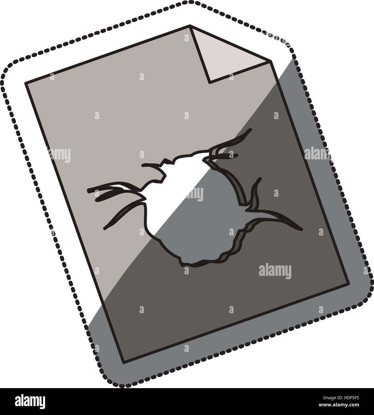 Piece of paper with hole icon. Document data archive office and ...