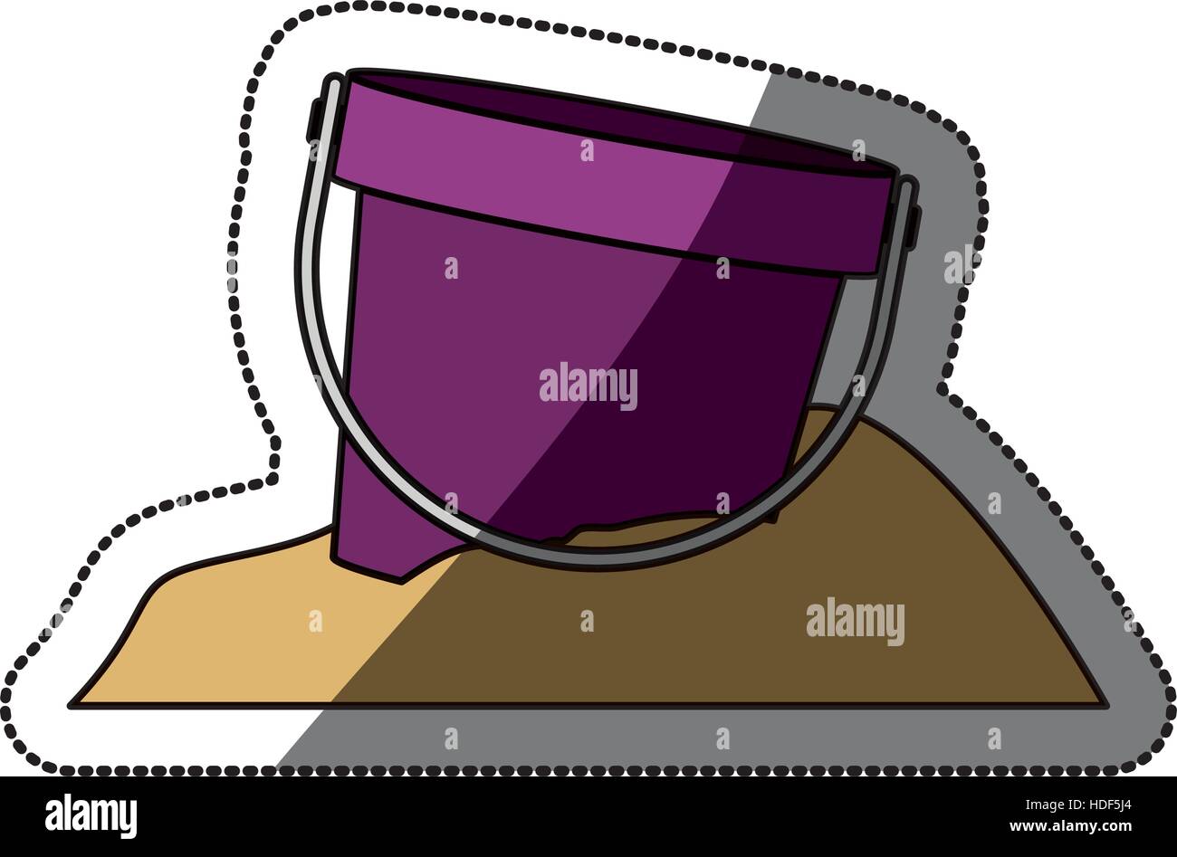 Toy sand bucket icon. Childhood play fun cartoon and game theme ...