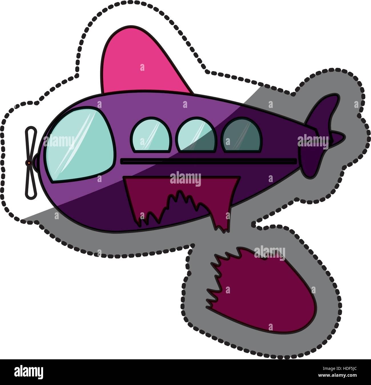 Toy airplane damaged icon. Childhood play fun cartoon and game theme ...
