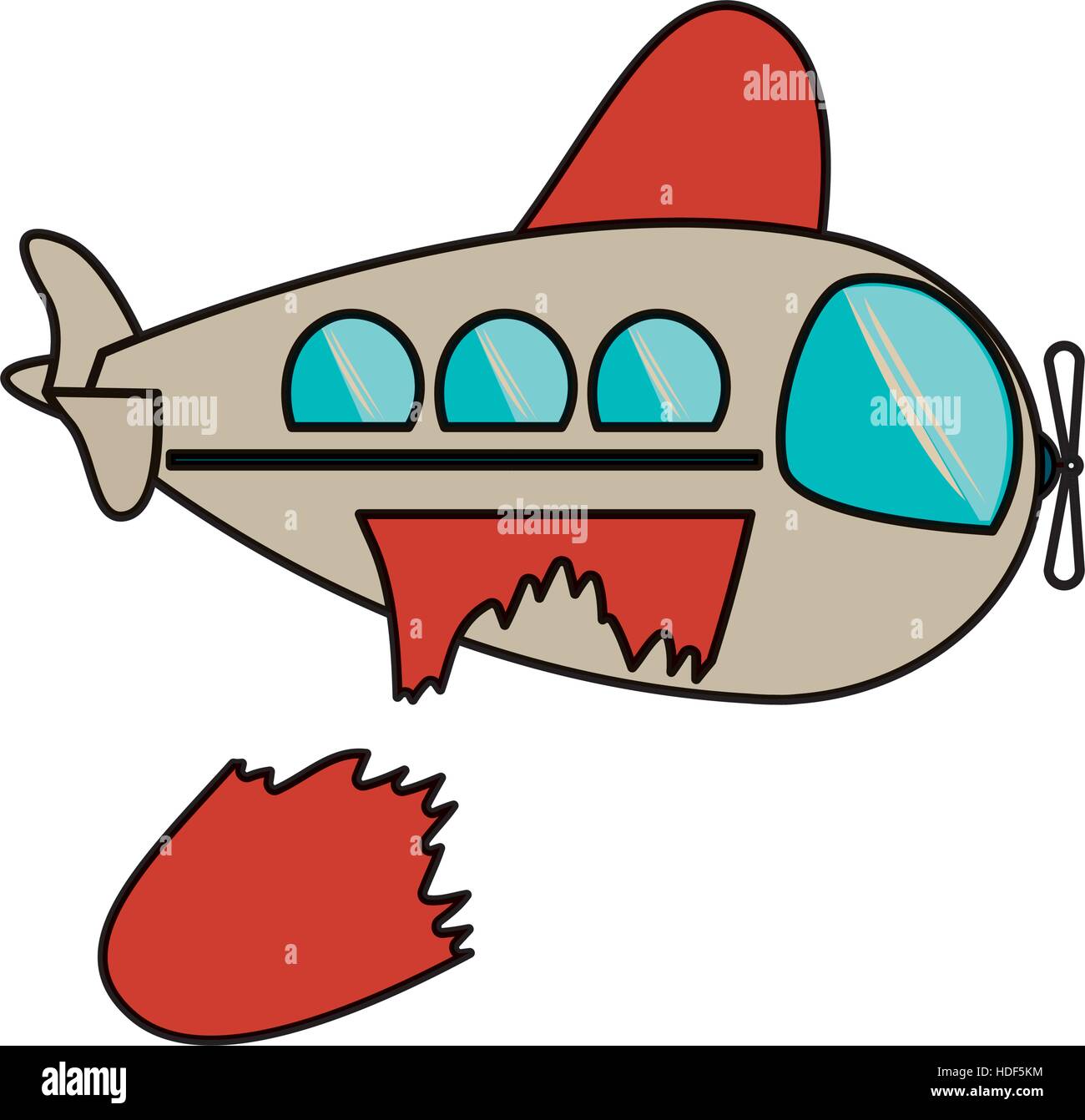 Toy airplane damaged icon. Childhood play fun cartoon and game theme ...