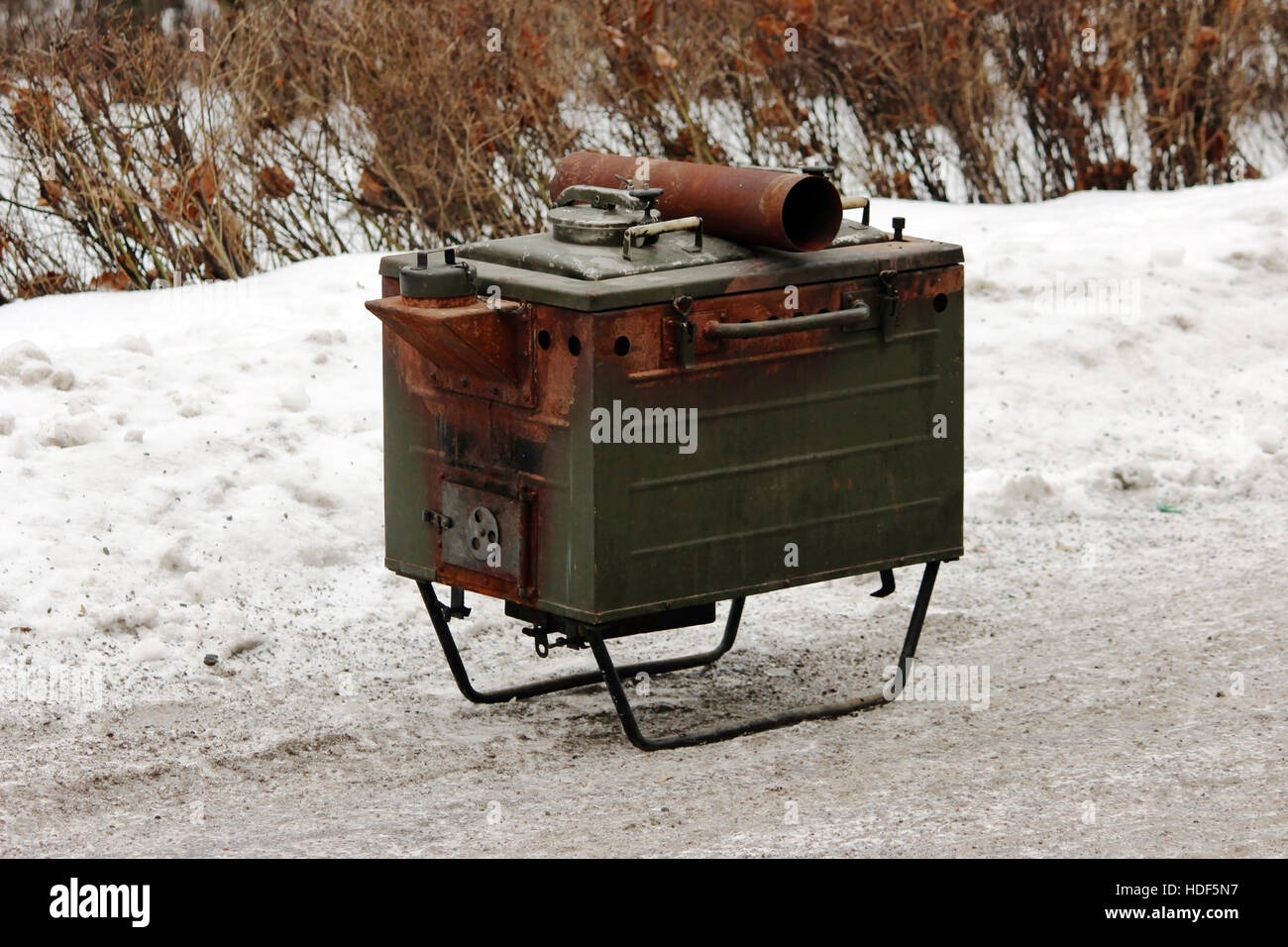 military soldier hunting metal stationary kitchen for preparing outdoor ...