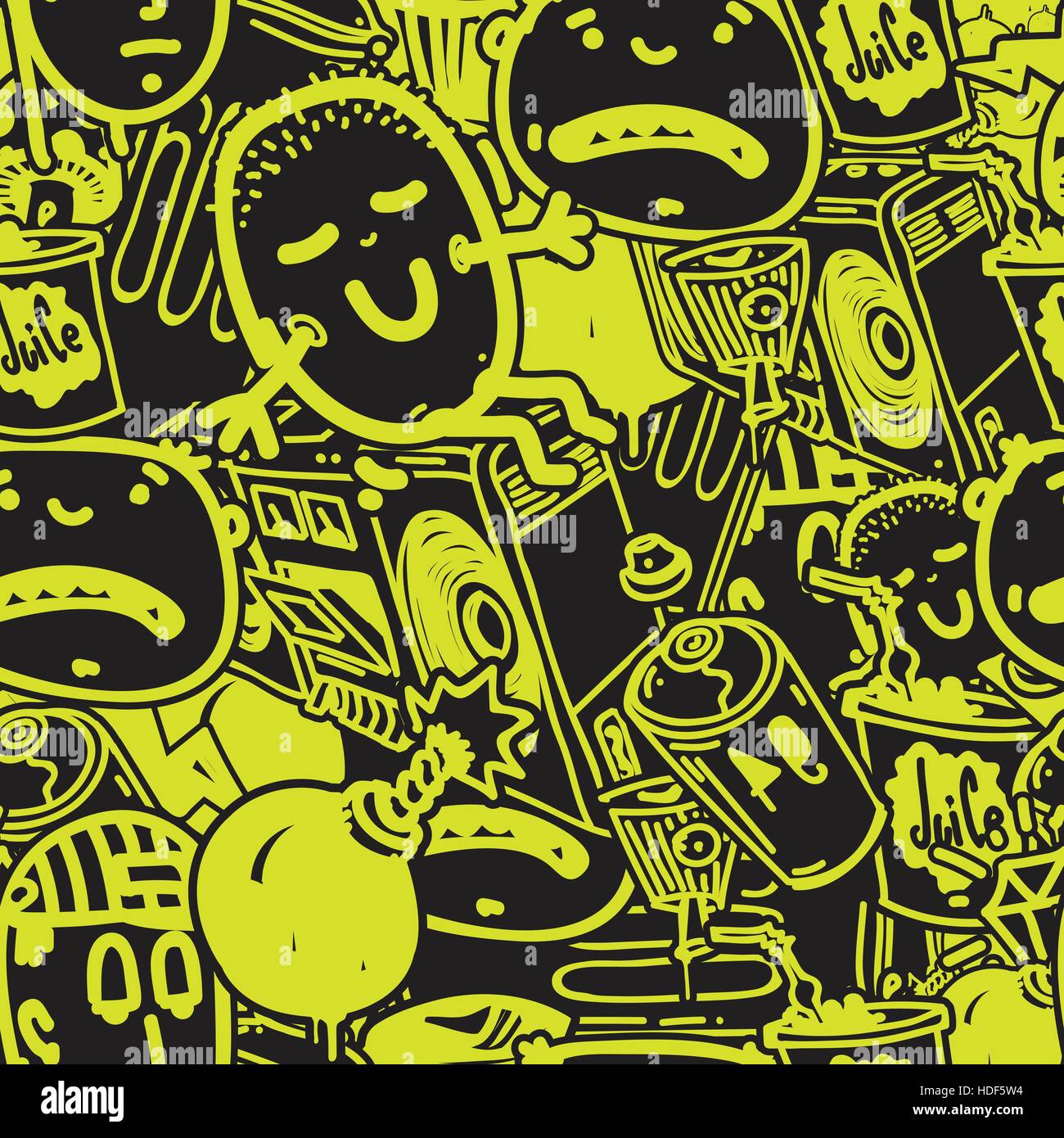 Seamless Pattern Graffiti Stock Vector Image And Art Alamy