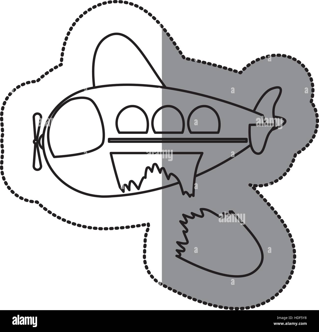 Toy airplane damaged icon. Childhood play fun cartoon and game theme ...