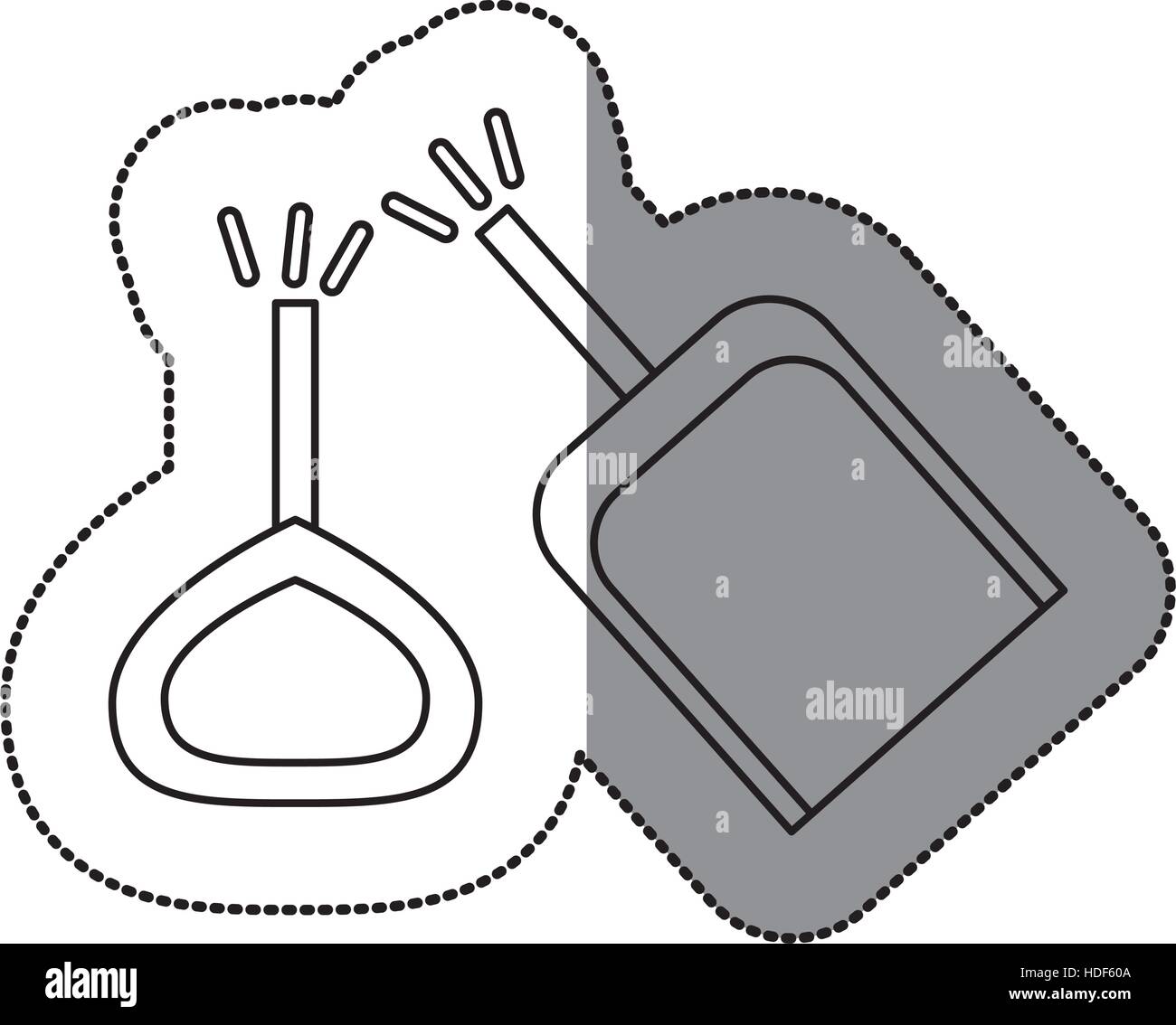 Toy shovel damaged icon. Childhood play fun cartoon and game theme ...