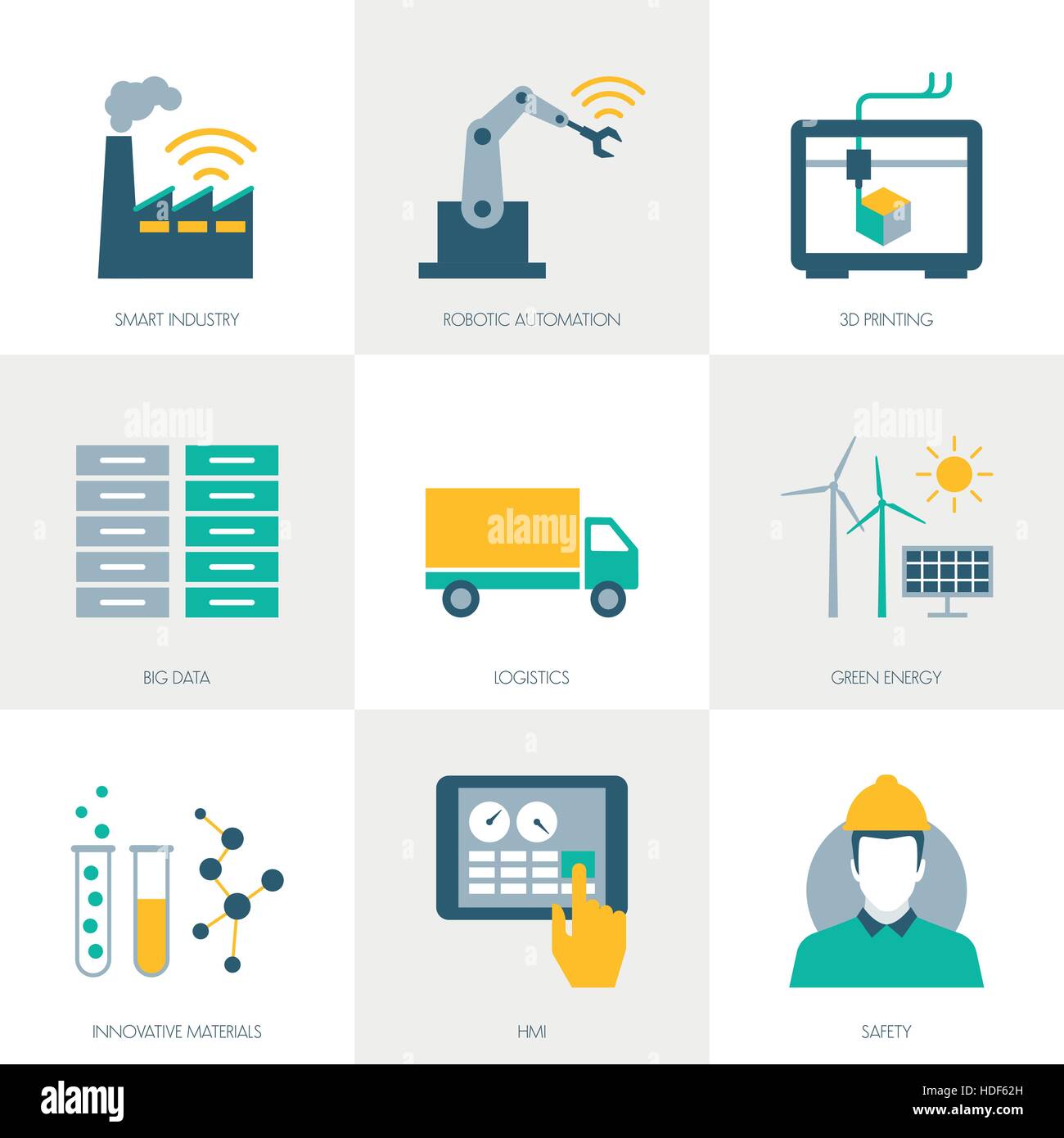 Industry 4 0 Business Automation And Productivity Icons Set Stock Vector Image And Art Alamy