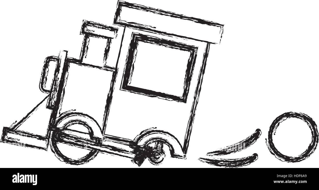 Toy train damaged icon. Childhood play fun cartoon and game theme ...