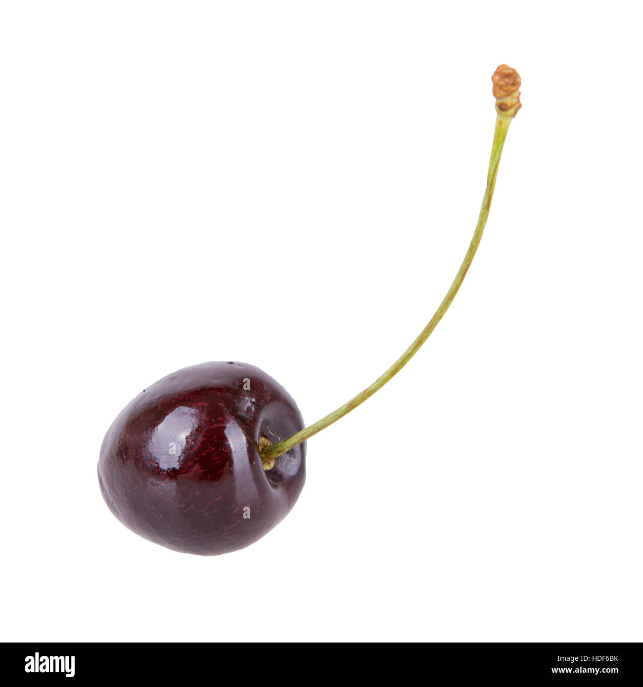 Dark red cherry isolated on a white background Stock Photo - Alamy