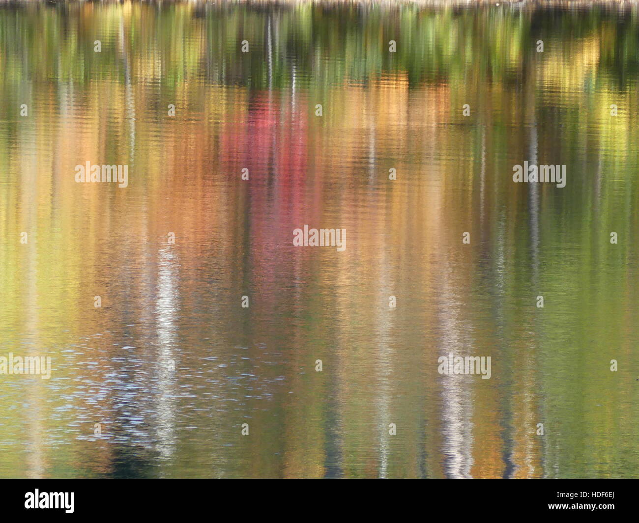 Lake reflections in the Fall Stock Photo - Alamy