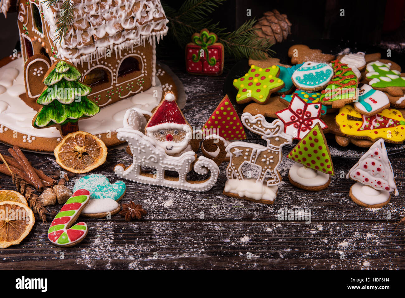 Different ginger cookies Stock Photo - Alamy