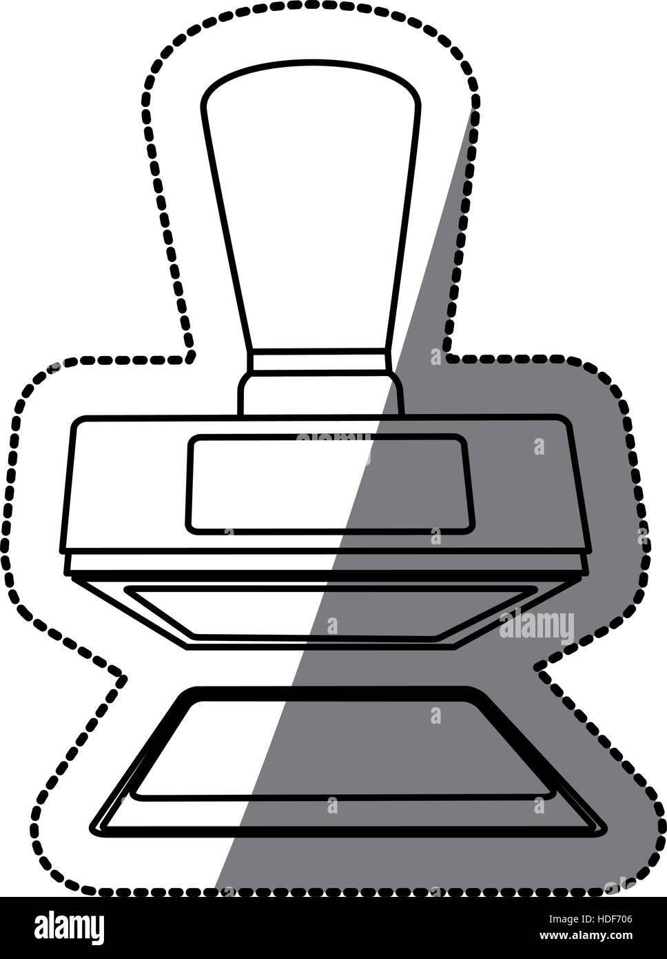 Rubber stamp icon. Banner badge decorative and product theme. Isolated ...