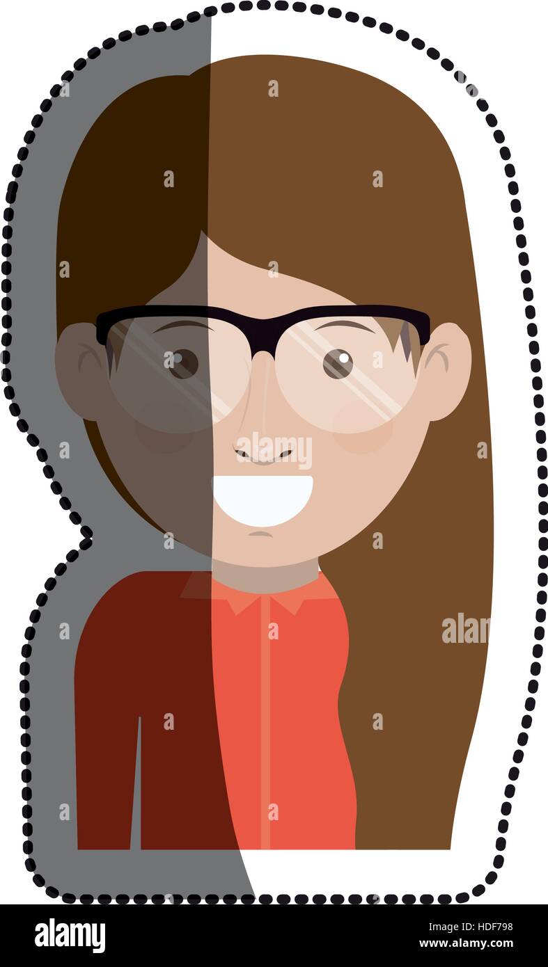 Woman with glasses icon. Girl female avatar person people and human ...
