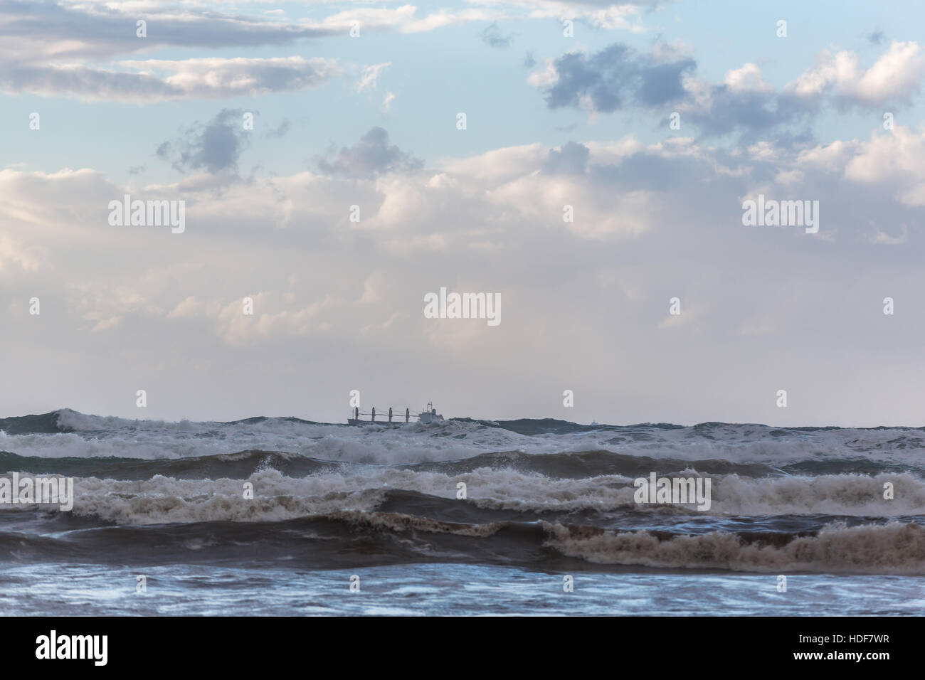 the landscape sea waves on sunset background Stock Photo - Alamy