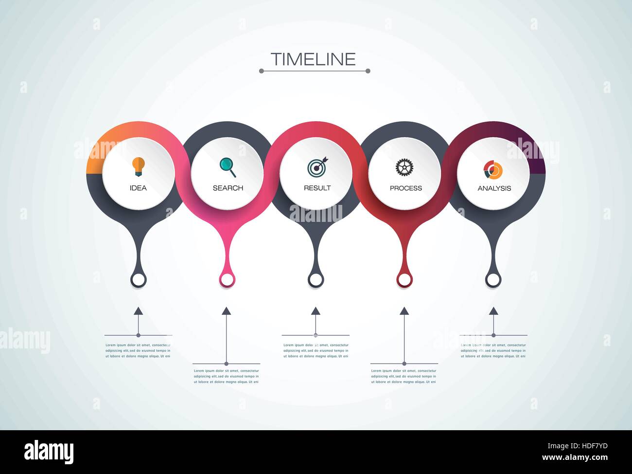 Vector infographics timeline design template with 3D paper label ...