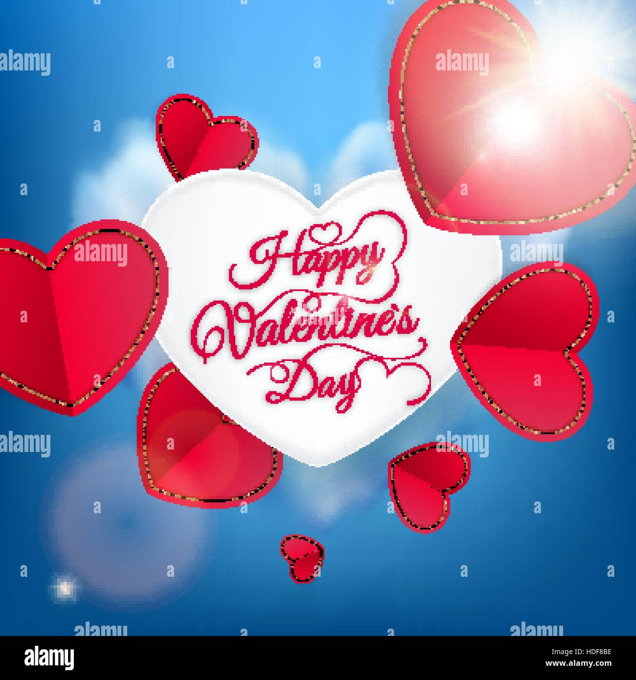 Pink paper heart in Stock Vector Images - Alamy