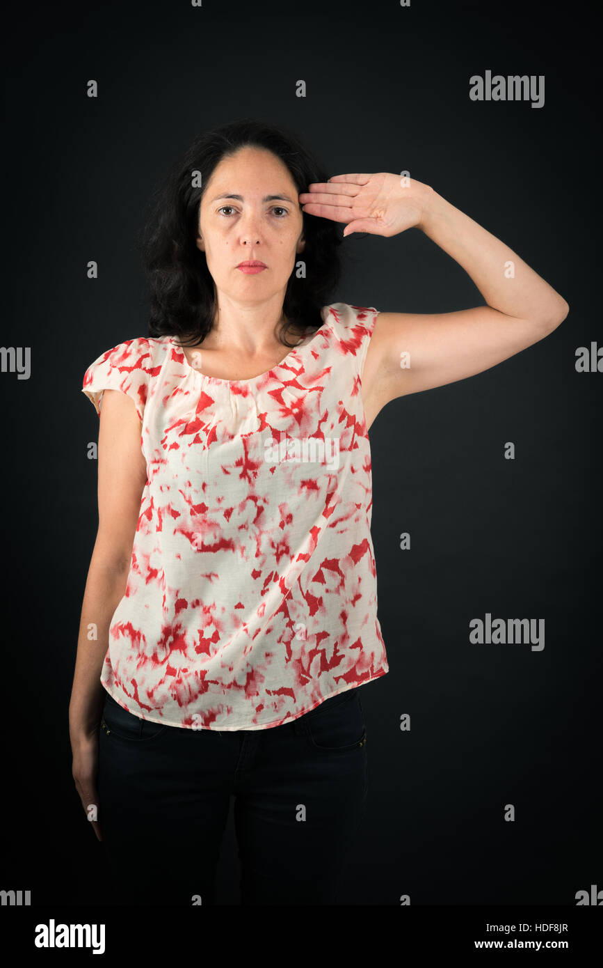 Beautiful woman doing different expressions in different sets of ...