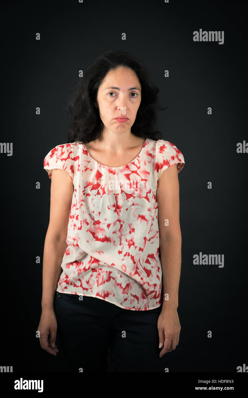 Beautiful woman doing different expressions in different sets of ...