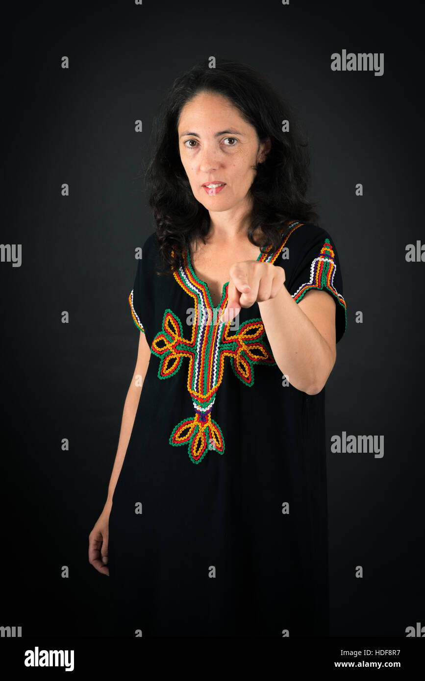 Beautiful woman doing different expressions in different sets of ...