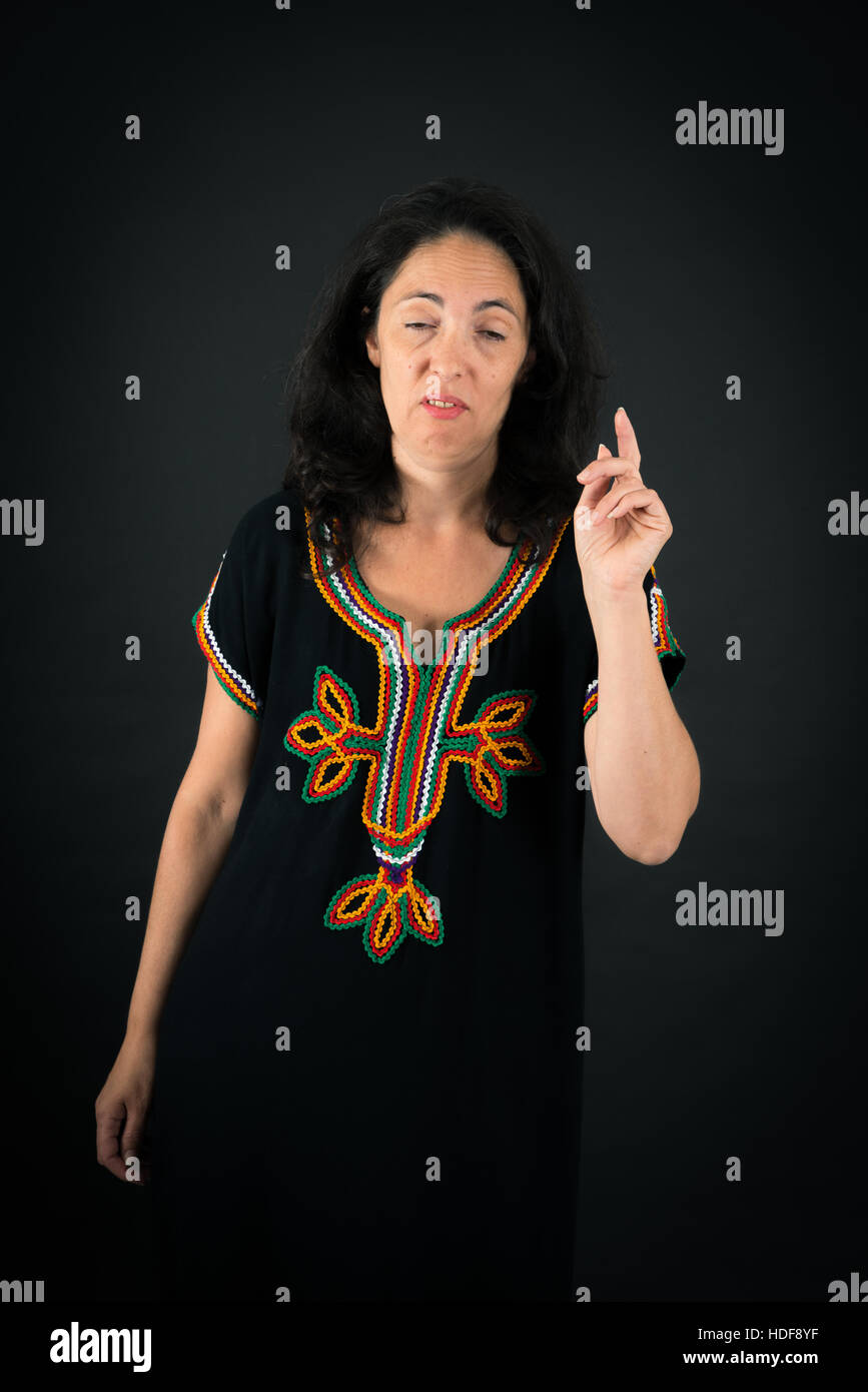 Beautiful woman doing different expressions in different sets of ...