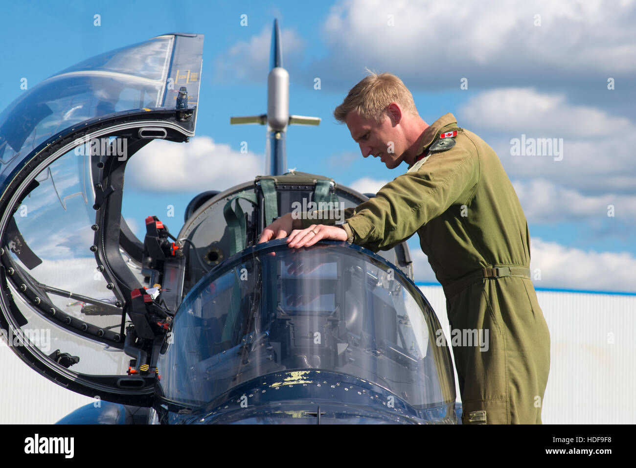 WINDSOR, CANADA - SEPT 10, 2016: View of canadian military Jet and ...