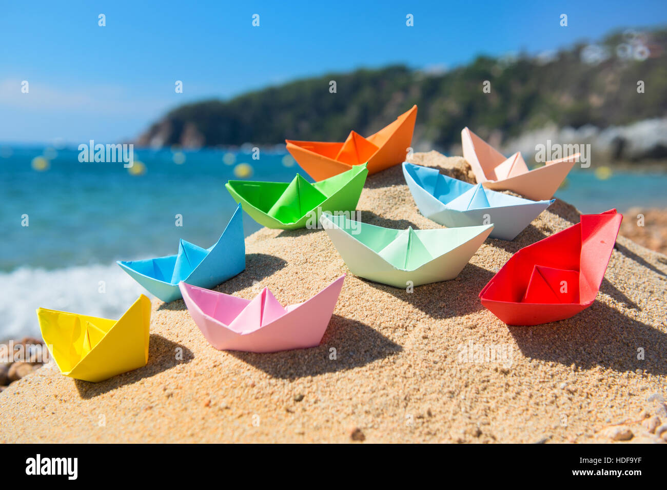 Family playing paper boat hi-res stock photography and images - Alamy