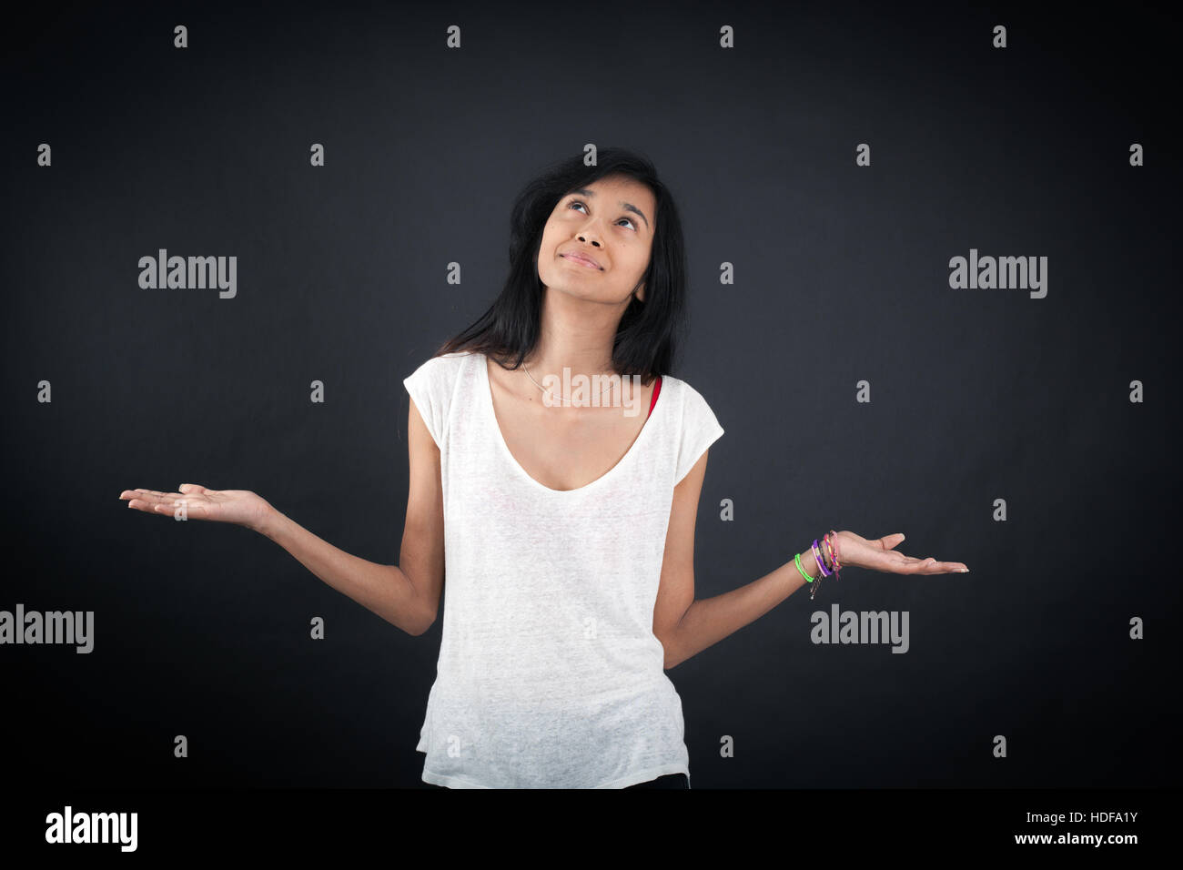 Beautiful woman doing different expressions in different sets of ...