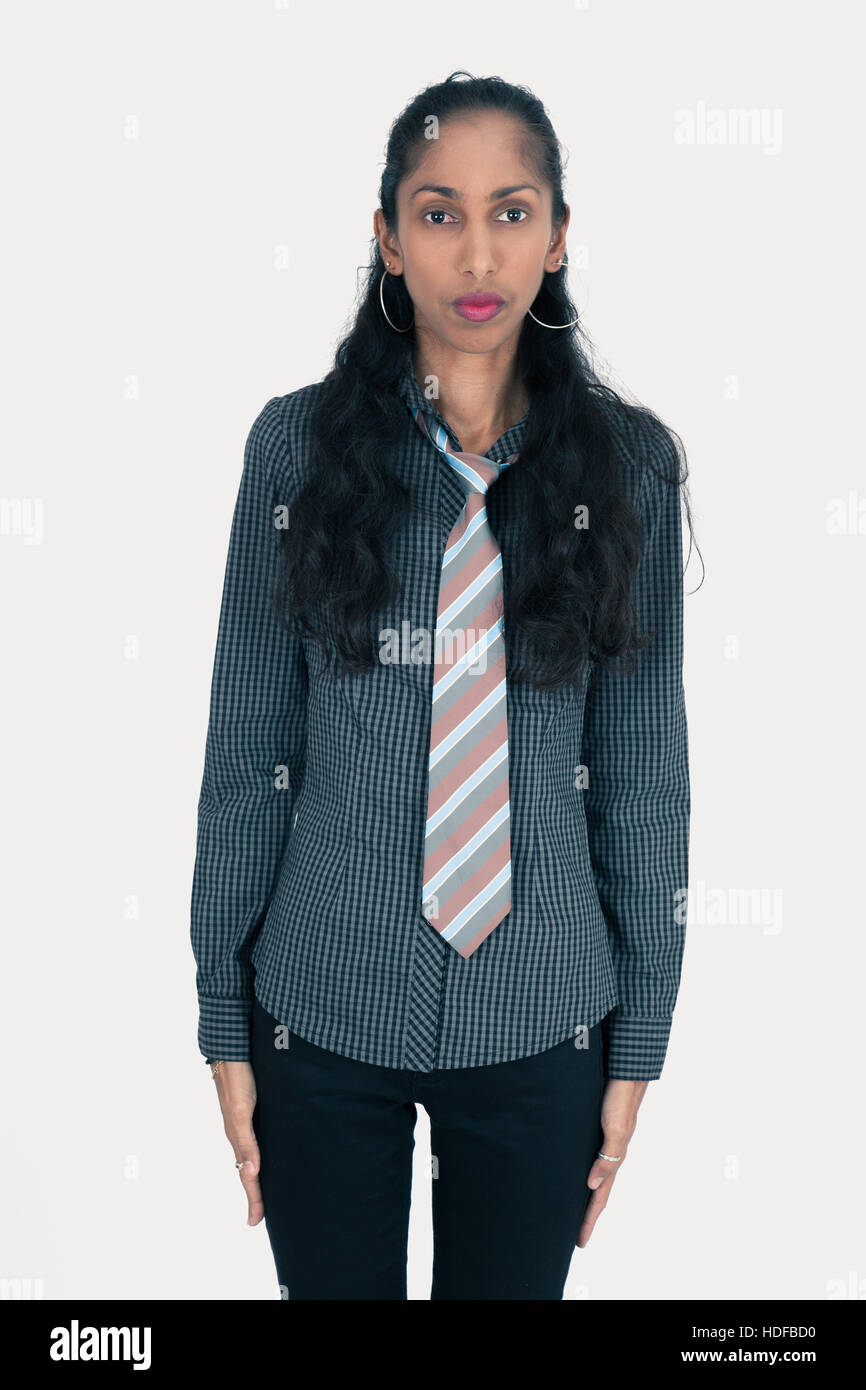 Beautiful woman doing different expressions in different sets of ...