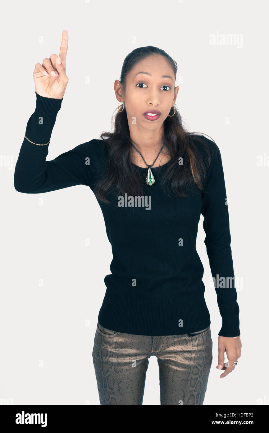 Beautiful woman doing different expressions in different sets of ...