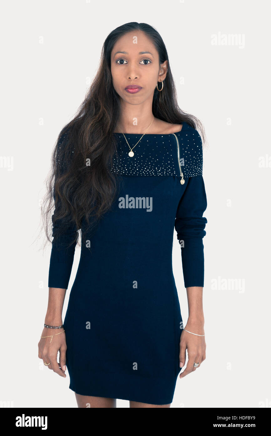 Beautiful woman doing different expressions in different sets of ...