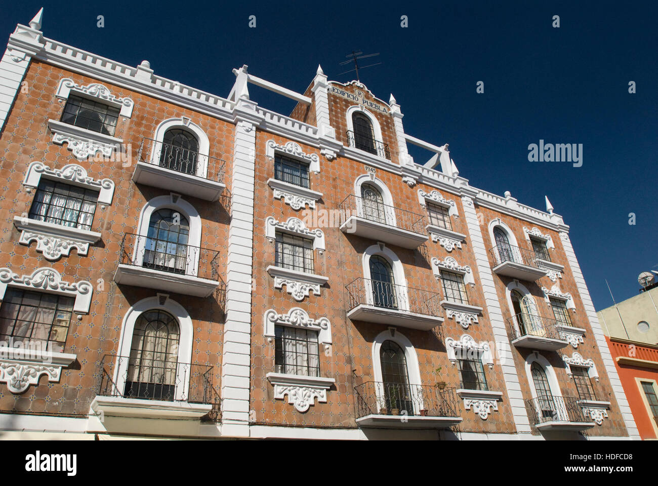 Colorful buildings in Puebla, Mexico Stock Photo - Alamy