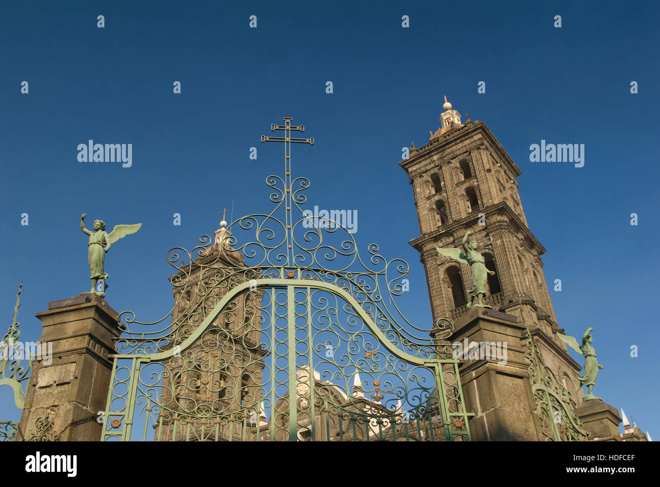 Catedral Basilica de Puebla (Puebla Cathedral) in the colonial town of ...