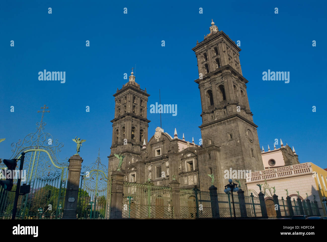 The historic Puebla Cathedral in Puebla, Mexico Stock Photo - Alamy