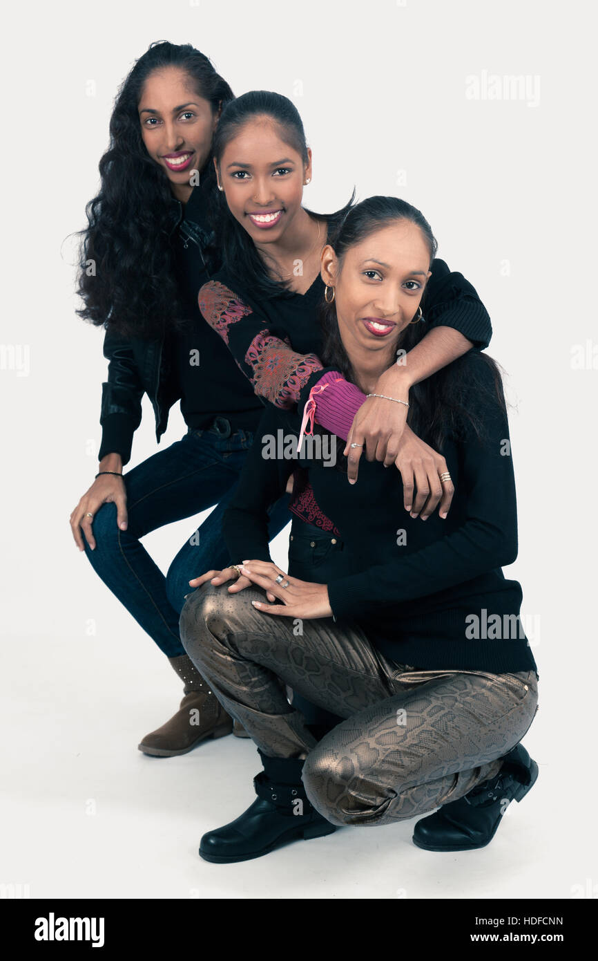 Beautiful sisters doing different expressions in different sets of ...