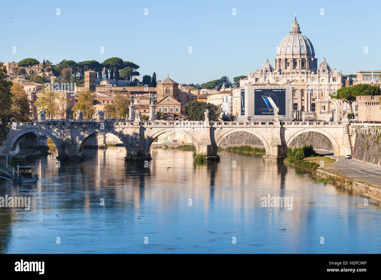 View of st peters basilica from the ponte umberto i hi-res stock ...