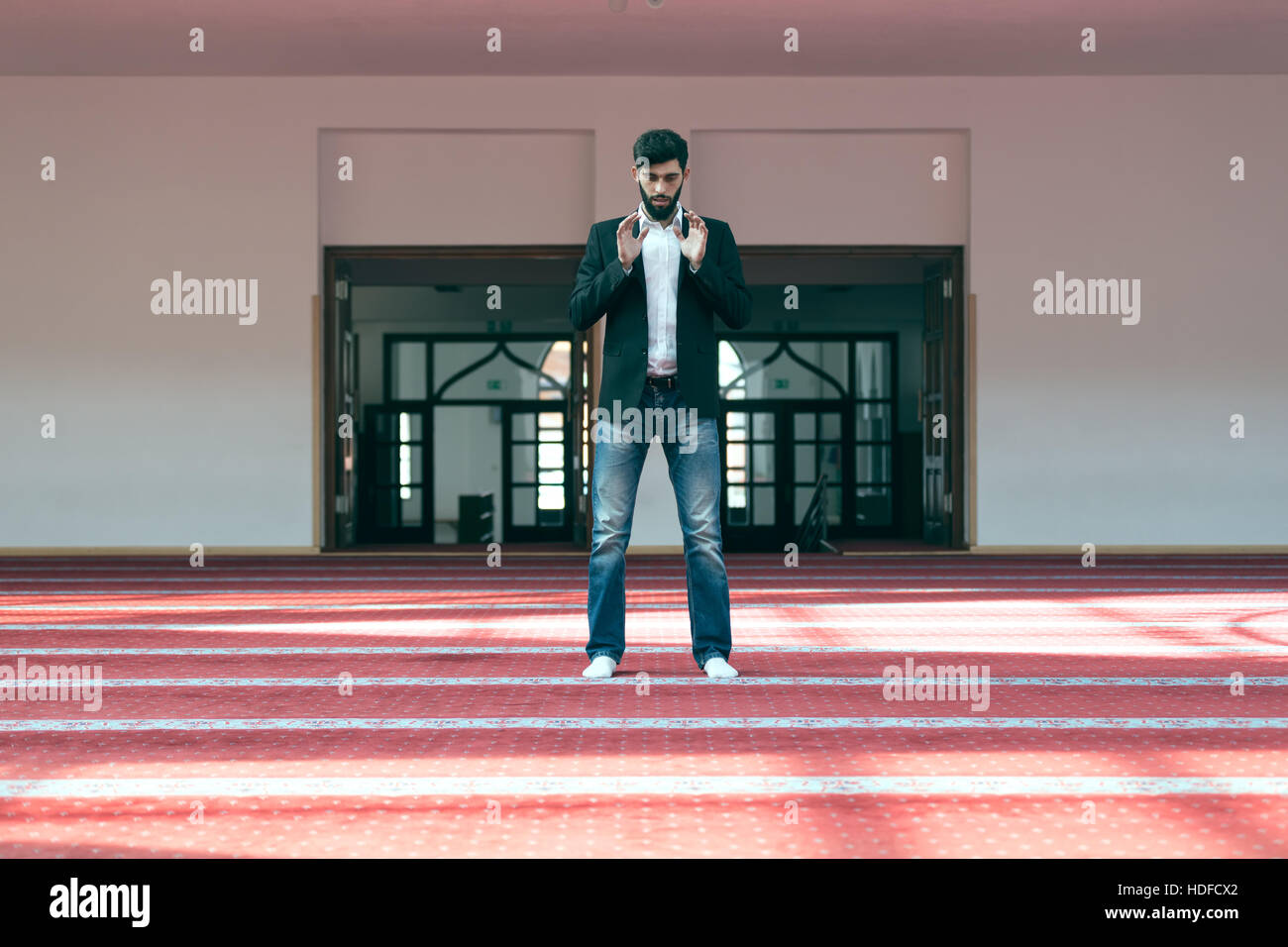 Young beautiful Muslim Man Praying In Mosque Stock Photo - Alamy