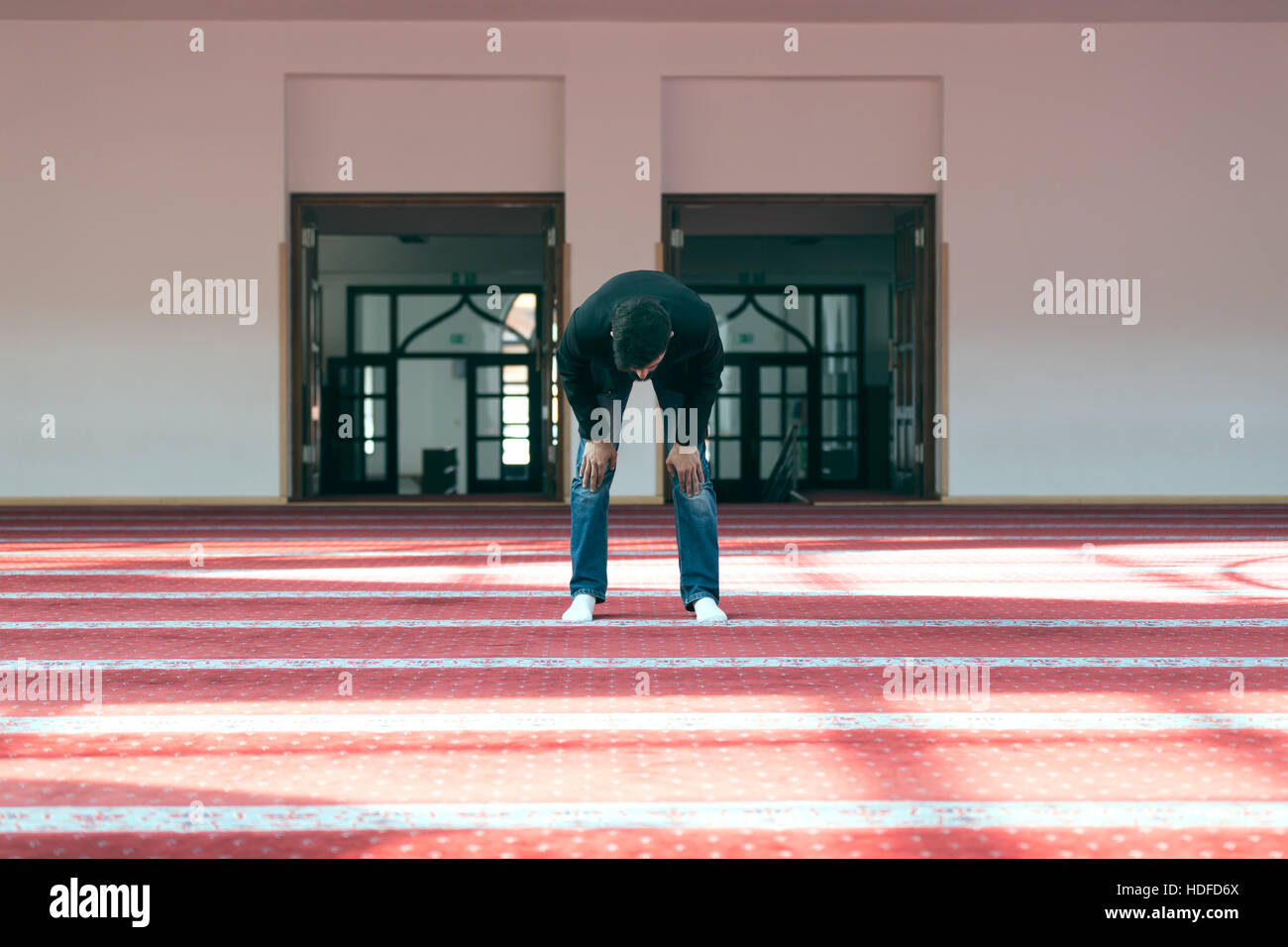 Young beautiful Muslim Man Praying In Mosque Stock Photo - Alamy