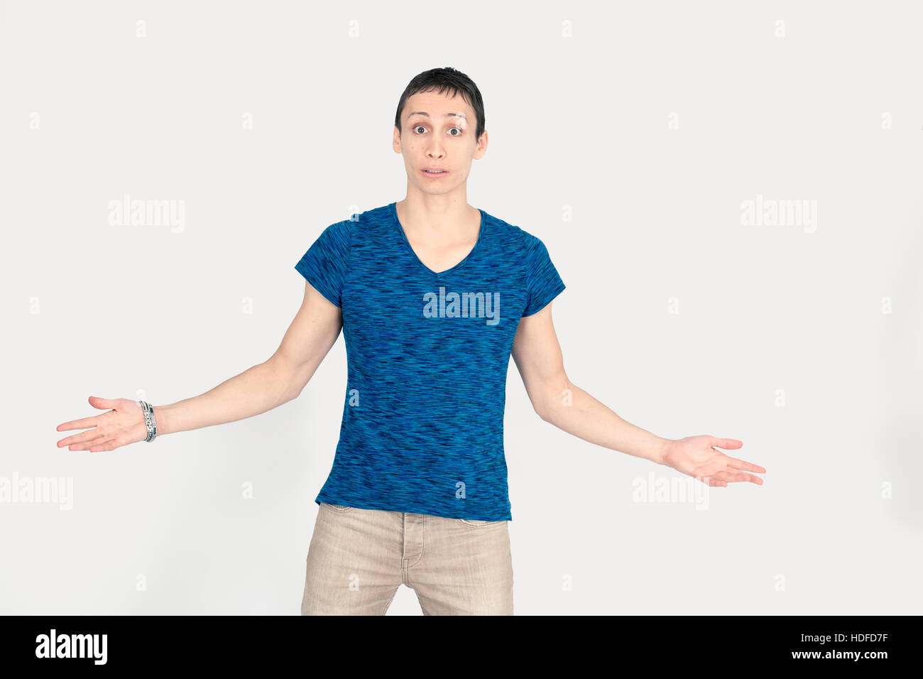 Handsome man doing different expressions in different sets of clothes ...