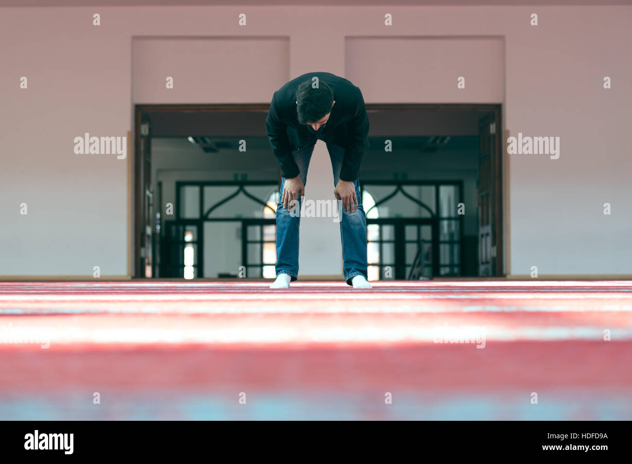 Young beautiful Muslim Man Praying In Mosque Stock Photo - Alamy