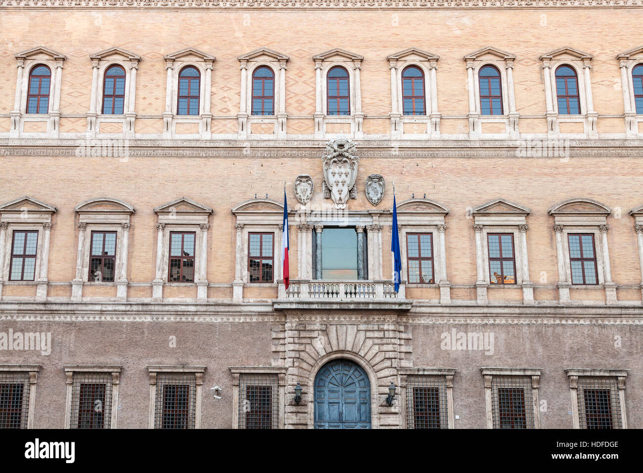 facade of Palazzo Farnese in Rome. The Palace is High Renaissance ...