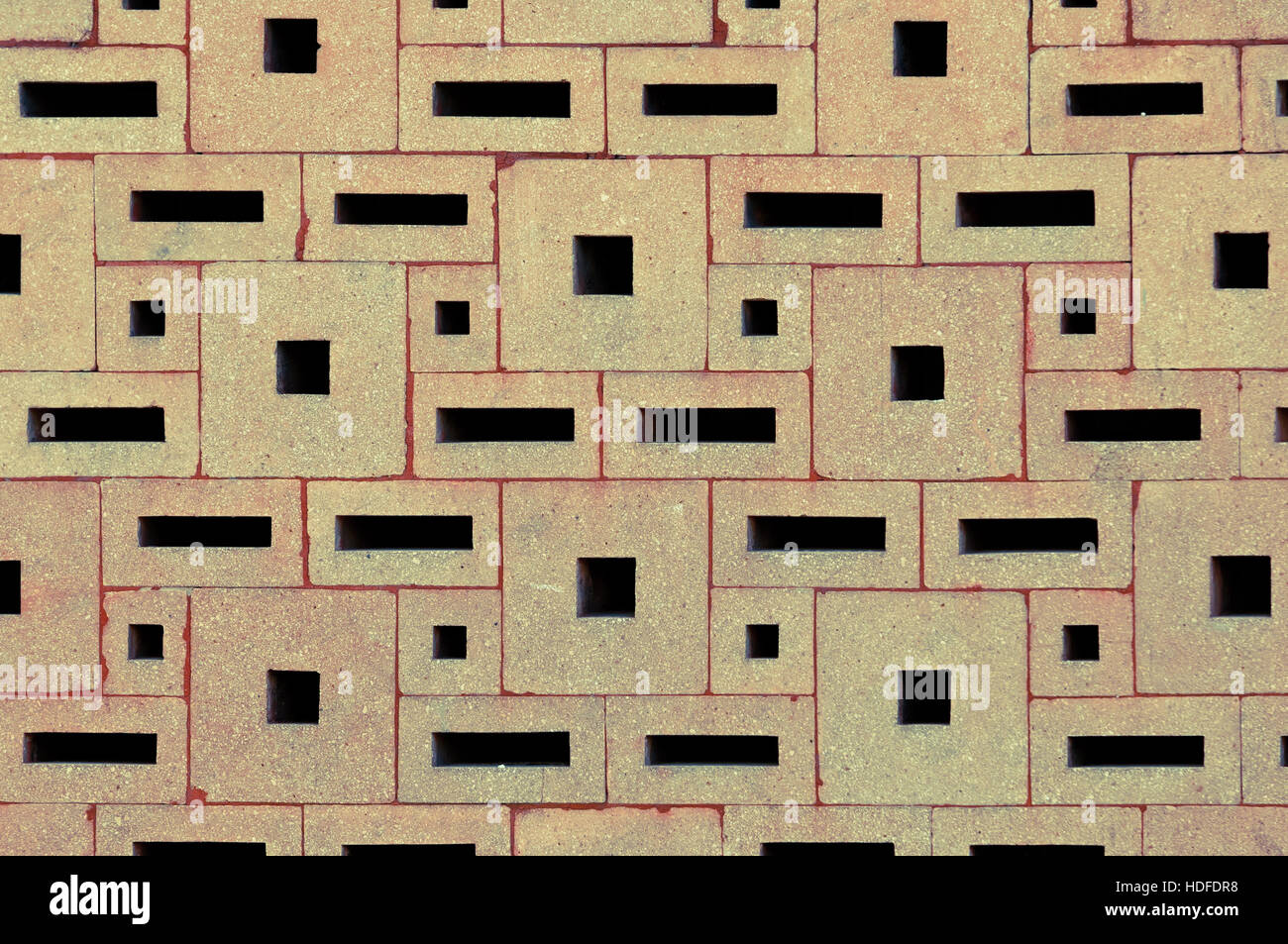 Concrete wall surface built from various rectangular blocks horizontal ...