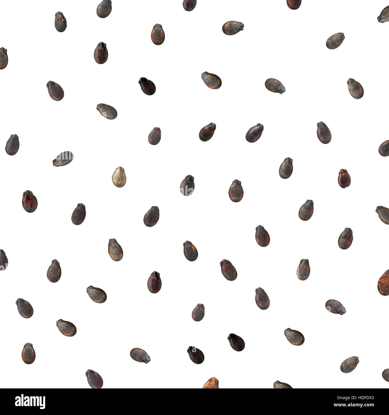 Multiple watermelon seeds, composition isolated over the white ...