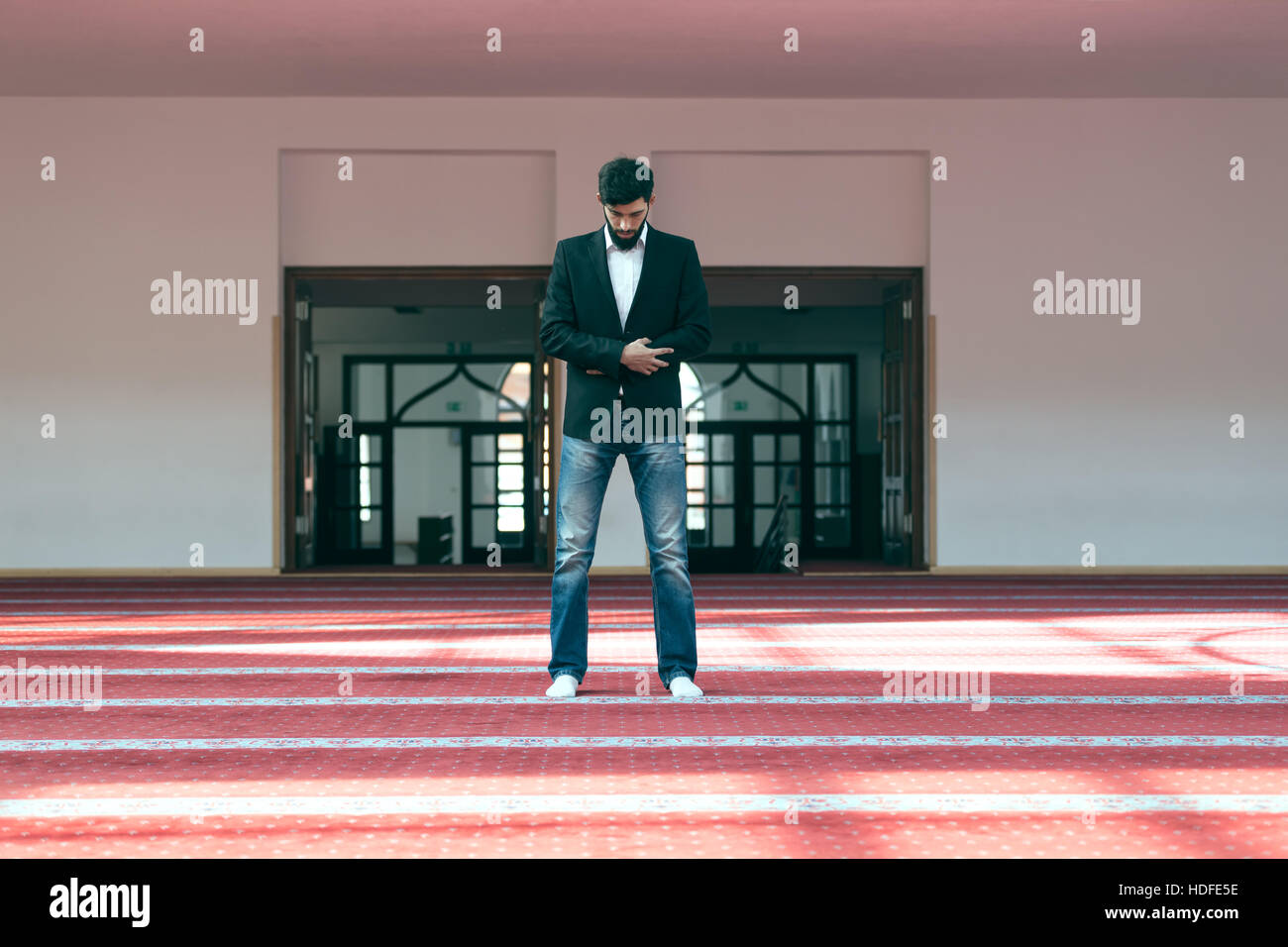 Young beautiful Muslim Man Praying In Mosque Stock Photo - Alamy