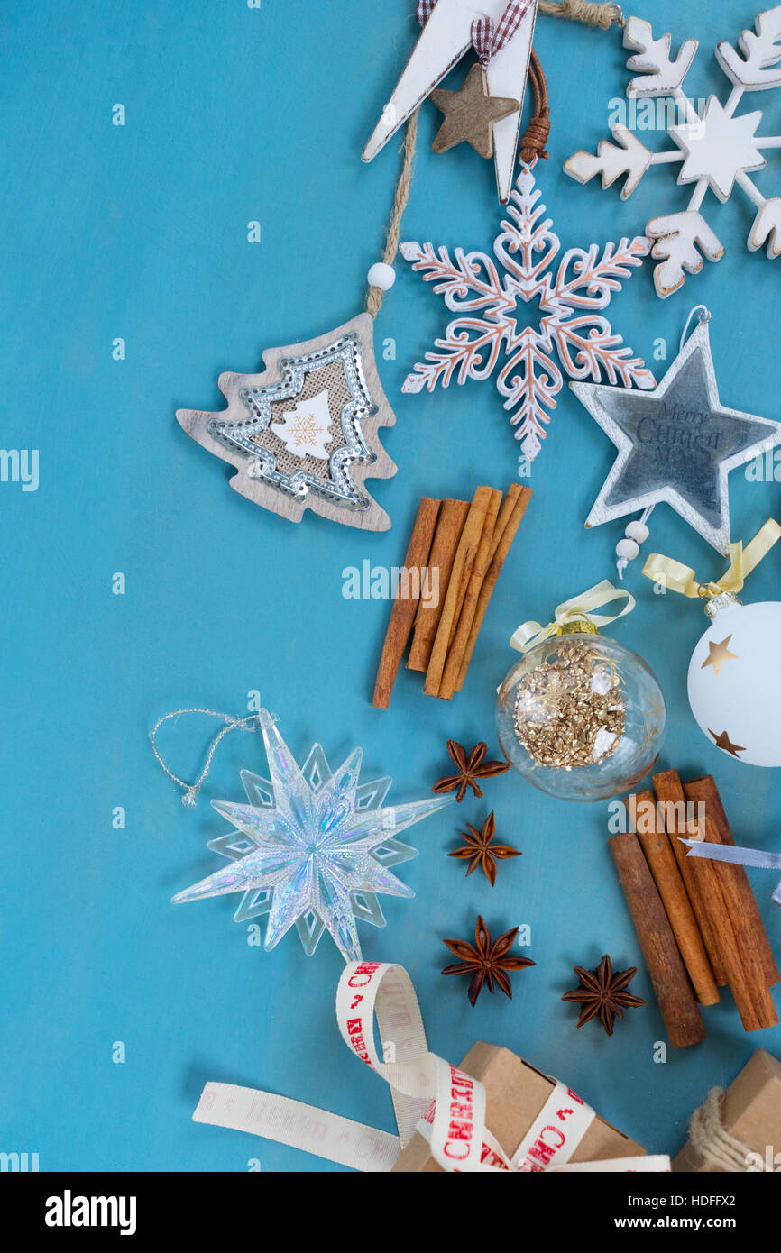 Blue and white christmas Stock Photo - Alamy